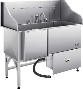 Mycí stanice pro psy 304 z nerezové oceli VEVOR – 1550 × 790 × 1470 mm