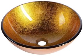 Sapho AGO skleněné umyvadlo na desku Ø 42 cm, zlatě oranžová 2501-19