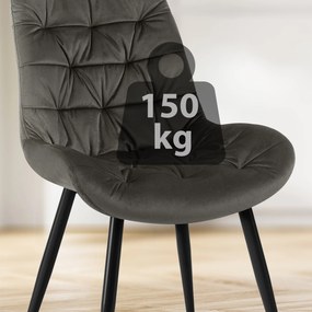 Sada 2 jídelních židlí Rossford – antracitová