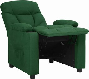 Polohovací křeslo tmavě zelené textil 339088