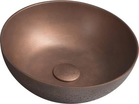Sapho Sapho, FORMIGO betonové umyvadlo na desku, průměr 39cm, měď mat, FG320