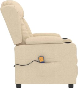Masážní křeslo krémové textil 339067