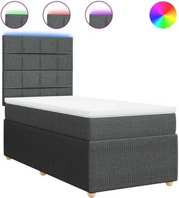 Box spring postel s matrací tmavě šedá 80 x 200 cm textil 3294184