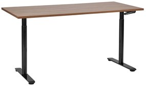 Manuálně nastavitelný psací stůl 160 x 72 cm tmavé dřevo/černý DESTINAS Beliani