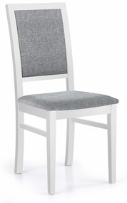 Dřevená jídelní židle H8008, bílá/šedá