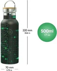 BAAGL Termoláhev s bambusovým víčkem Numbers 500 ml