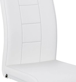 Autronic Pohupovací jídelní židle DCL-411 WT, bílá ekokůže/chrom