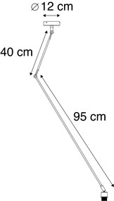 Ocelové závěsné svítidlo bez stínidla nastavitelné - Blitz