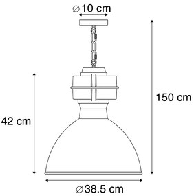 Chytré průmyslové závěsné svítidlo černé vč. A60 WiFi 38,5 cm - Sicko