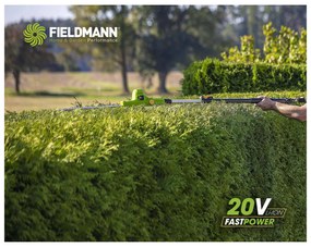Fieldmann FZN 70405-0 Aku teleskopické plotové nůžky Aku program FAST POWER 20V, Akumulátor Li-ion 1x 20 V / 2 Ah (případně 4 Ah) Délka střihu 430