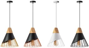 Toolight - Skandidávská závěsná stropní lampa 1xE27 APP223-1CP, černá-hnědá, OSW-00890