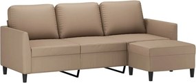 3místná pohovka s podnožkou cappuccino 180 cm umělá kůže 3201126