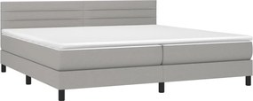 Box spring postel s matrací světle šedá 200 x 200 cm textil 3140161