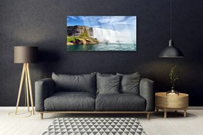 Obraz na skle Vodopád Moře Příroda 120x60 cm