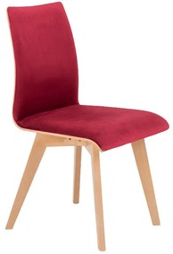 OnaDnes -20% Nordic Design Červená sametová jídelní židle Runny