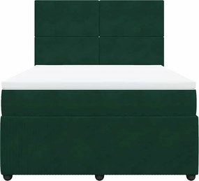 Box spring postel s matrací tmavě zelená 160x200 cm samet 3294679