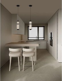 Matně černé skleněné LED závěsné svítidlo ø 12 cm Liesa – Nova Luce