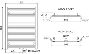Mexen Pluton topné těleso 800 x 600 mm, 471 W, bílá, W106-0800-600-00-20