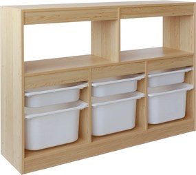 Organizér s úložnými boxy, dub/bílá, TRIVIX