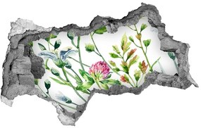 Wallmuralia Nálepka 3D díra na zeď Divoké květiny 95x73 cm