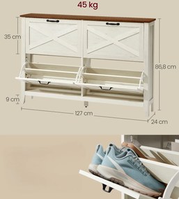 Botník Trina 127 cm krémový/hnědý