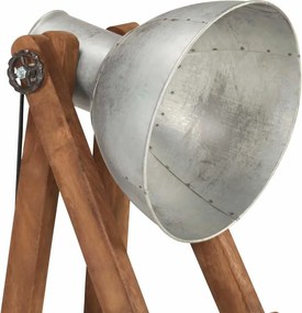 Stojací lampa stříbrná masivní mangovníkové dřevo 320587