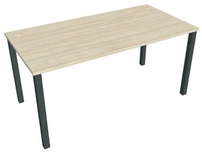 Stůl pracovní rovný 160 cm - Hobis Uni US 1600 Dekor stolové desky: akát, Barva nohou: černá