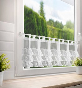 KRÁTKÁ ZÁCLONA NA POUTKÁCH LILIAN1 150X45 CM BÍLÁ