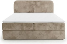 Čalouněná postel boxspring FORENA 160x200 cm béžová Matrace: Matrace Bonell pružinová
