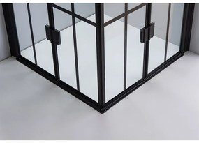 BPS-koupelny Čtvercový sprchový kout HYD-SK08M 90x90 černá/transparent