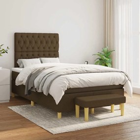 Box spring postel s matrací tmavě hnědá 120x190 cm textil 3270428