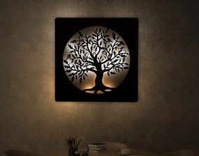 Li-Go "Dub v kruhu" světelný obraz 230V 70x70 cm provedení povrchu: bříza