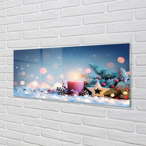 akrylový obraz Svatý svíčka sněhu 120x60 cm