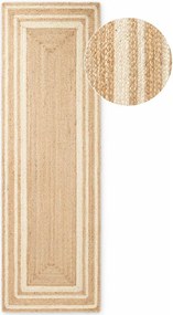 Krémový/v přírodní barvě oboustranný/ručně tkaný jutový běhoun 80x250 cm Looma – Hanse Home