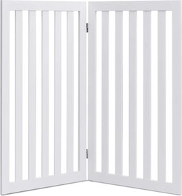 Costway Zábrana pro psy 89 cm vysoká 2 panely Ochranné dřevěné skládací (bílé