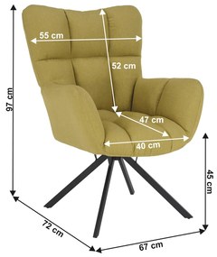 Designové otočné křeslo, pistáciová / černá, KOMODO