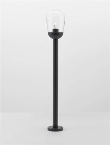 NV 9060196 Venkovní sloupkové svítidlo OMIKA tmavě šedý hliník a čiré sklo E27 1x12W 220-240V bez žárovky IP54 - NOVA LUCE