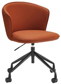 Cihlově červená koženková kancelářská židle Teulat Add