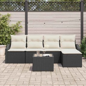Set pohovek 5 ks Hnědá a krémová polyratan 3355356