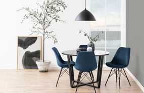 Scandi Modrá sametová jídelní židle Erisa