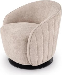 Designové otočné křeslo BASILIO — kov, látka, cappuccino