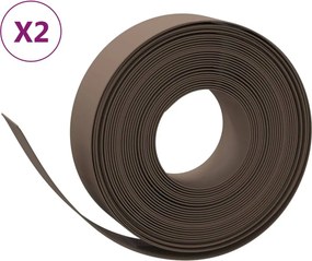 Travní lemy 2 ks hnědé 10 m 15 cm polyethylen 3155448