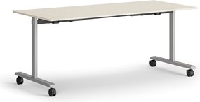 Mobilní stůl MATCH, 180x80 cm, šedá podnož, bříza