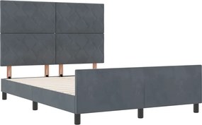 Postel s boxspringem s čelo Tmavě šedá 140 x 190 cm samet 3345006