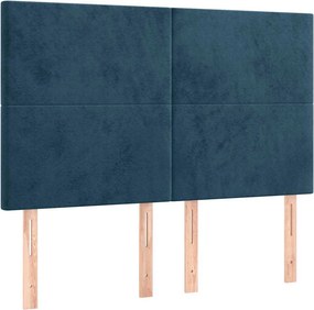 Box spring postel s matrací tmavě modrá 140x200 cm samet 3129097