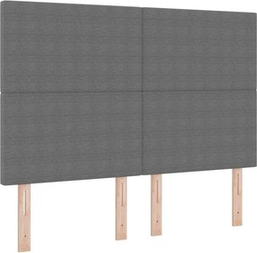 Postel s boxspringem s čelo Světle šedá a bílá 140 x 190 cm 3337555