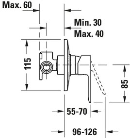 Duravit DC4210007046 - Sprchová baterie pro pod. instalaci D-CODE matná černá