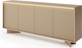 Velká komoda Semi B 204 cm 4D LED cappuccino bolivar přírodní