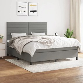 Box spring postel s matrací tmavě šedá 160x200 cm textil,  3141866