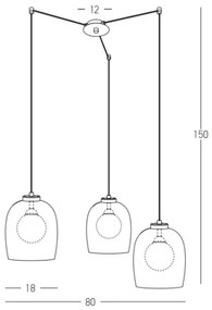 Zambelis 22145 - Lustr na lanku 3xG9/5W/230V pavouk černá